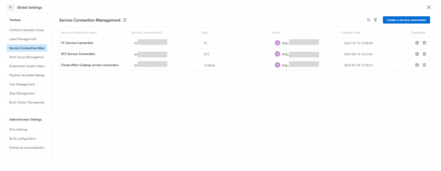 What are the features of service connection management after the comprehensive upgrade of Flow ...
