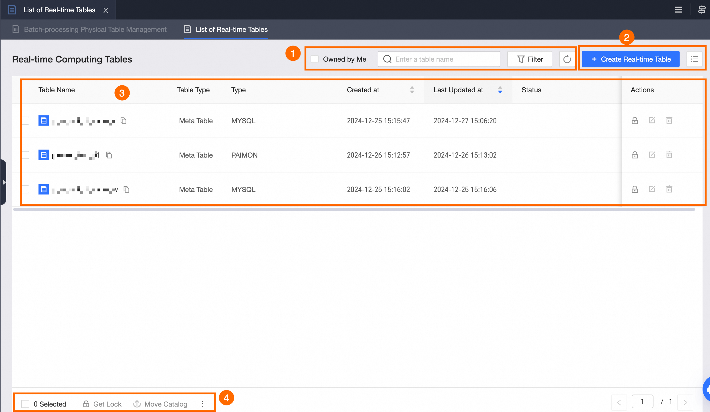 Manage offline physical tables/streaming tables - Dataphin - Alibaba ...