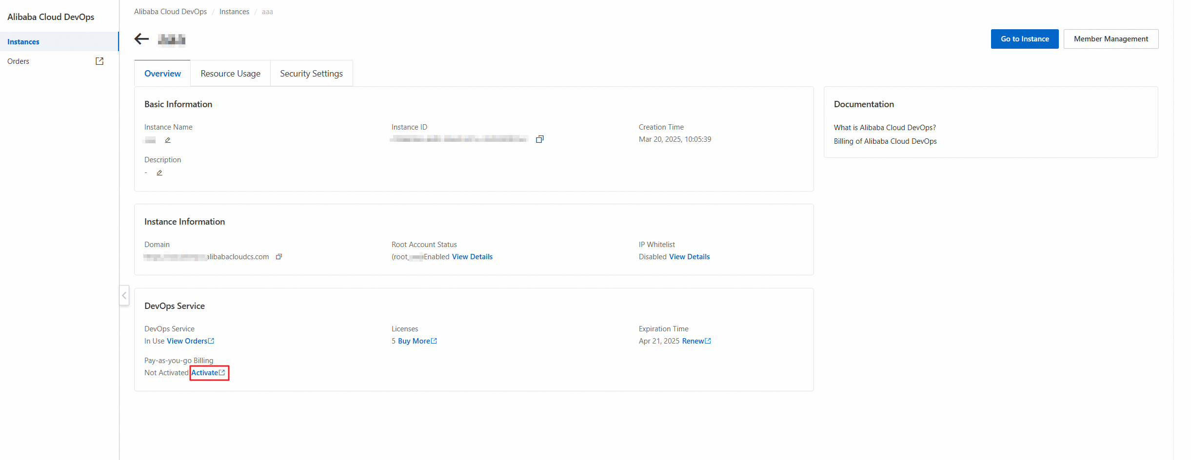 pay-as-you-go billing - Alibaba Cloud DevOps - Alibaba Cloud Documentation Center