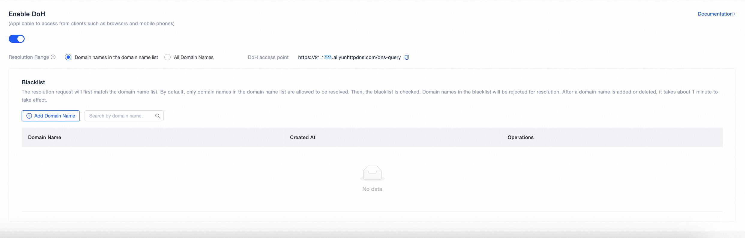 Enable and use DoH - HTTPDNS - Alibaba Cloud Documentation Center