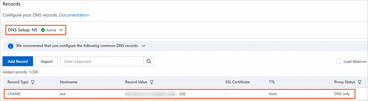 Convert Dns Setup Edge Security Acceleration Alibaba Cloud Documentation Center