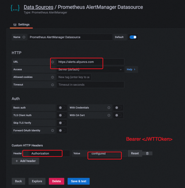 Connect a data source to Grafana by using the Prometheus AlertManager plug-in - Application Real ...