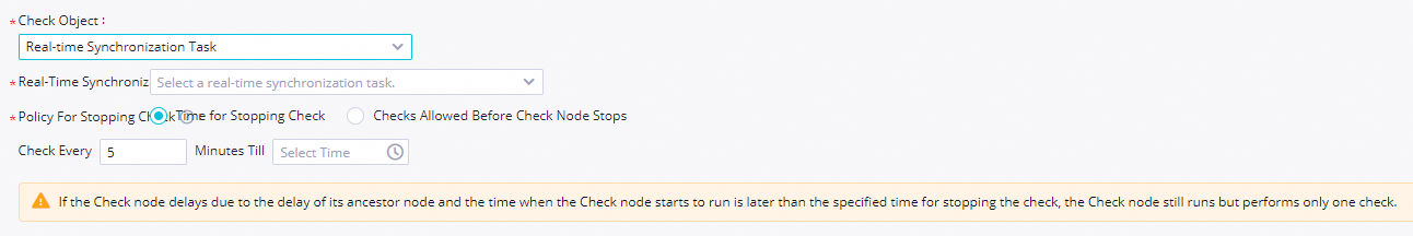 Best practice for configuring a Check node for a real-time synchronization task - DataWorks ...