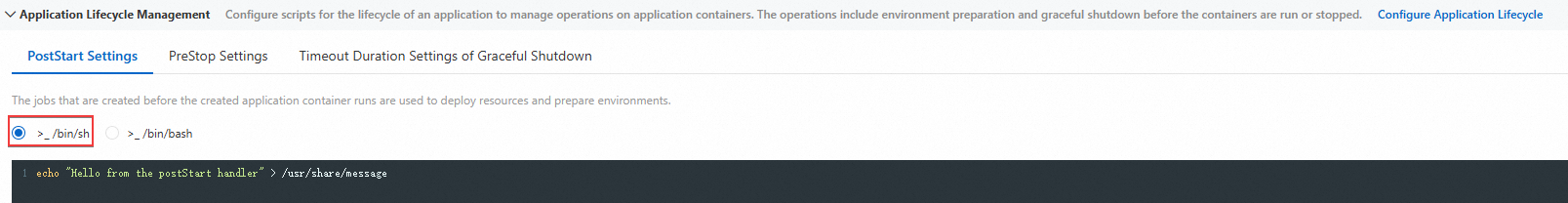 Configure application lifecycle management to perform related operations on application ...