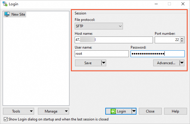 Use WinSCP to transfer files - Simple Application Server - Alibaba Cloud Documentation Center