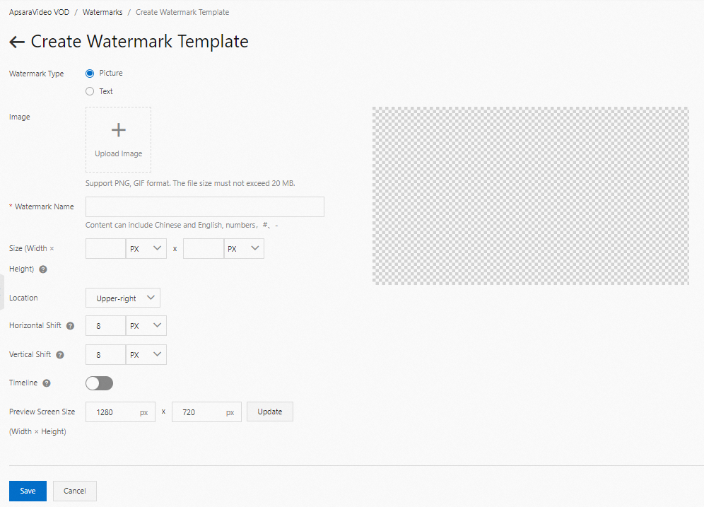 Manage watermarks - ApsaraVideo VOD - Alibaba Cloud Documentation Center