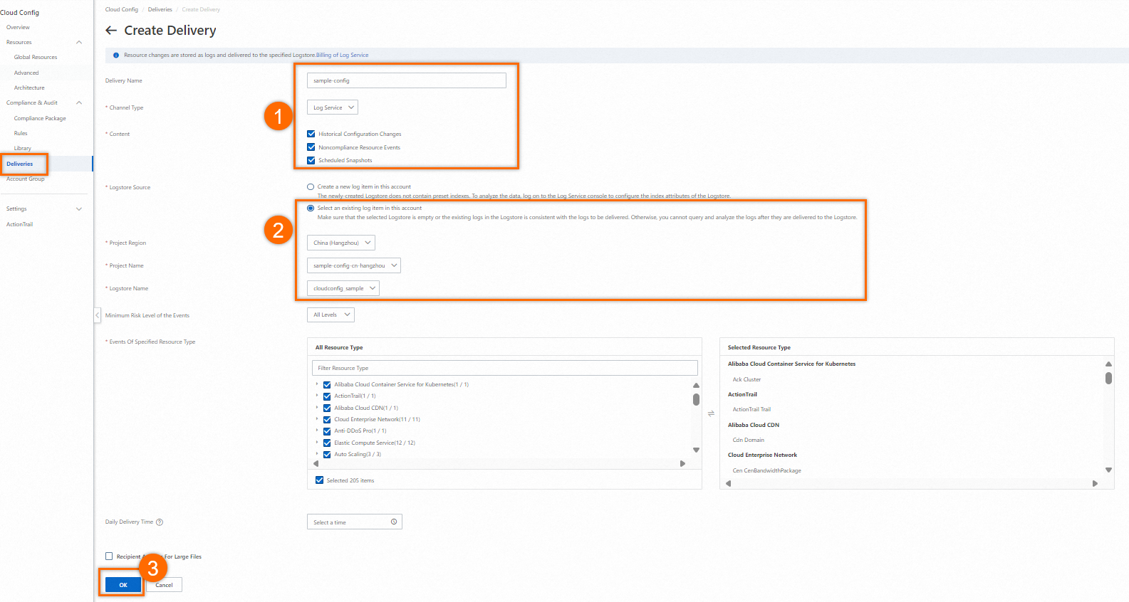 Collect Cloud Config Logs To The New Version Of Log Audit Service Simple Log Service Alibaba