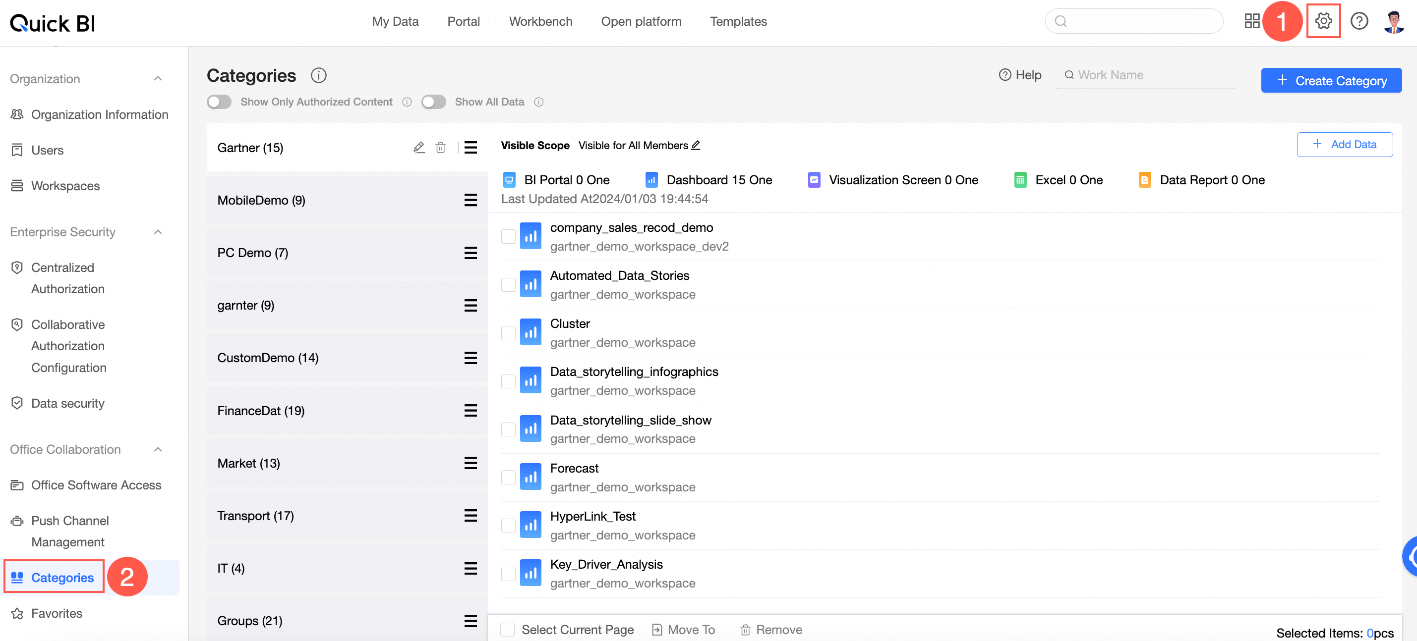 How to create a category (collaborative office) - Quick BI - Alibaba ...
