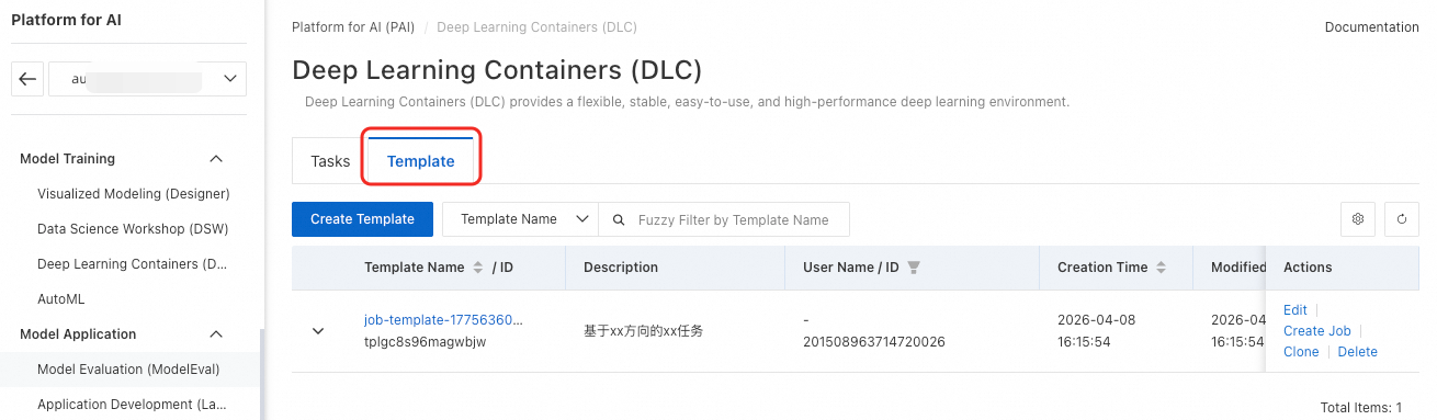 Tune jobs with templates and comparison - Platform For AI - Alibaba ...