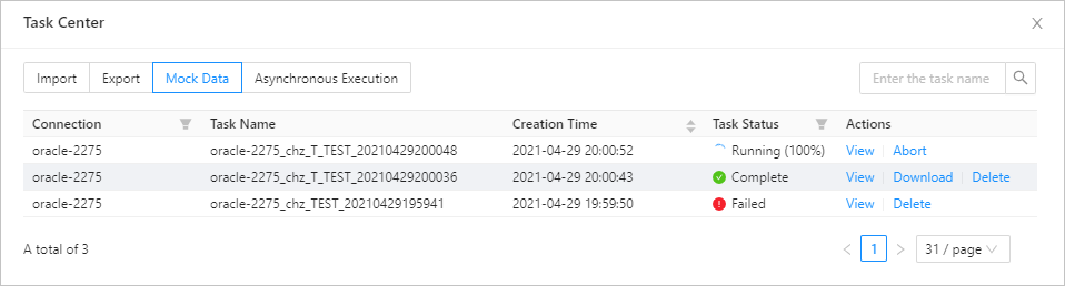 Data mocking tasks -OceanBase Developer Center-OceanBase Documentation