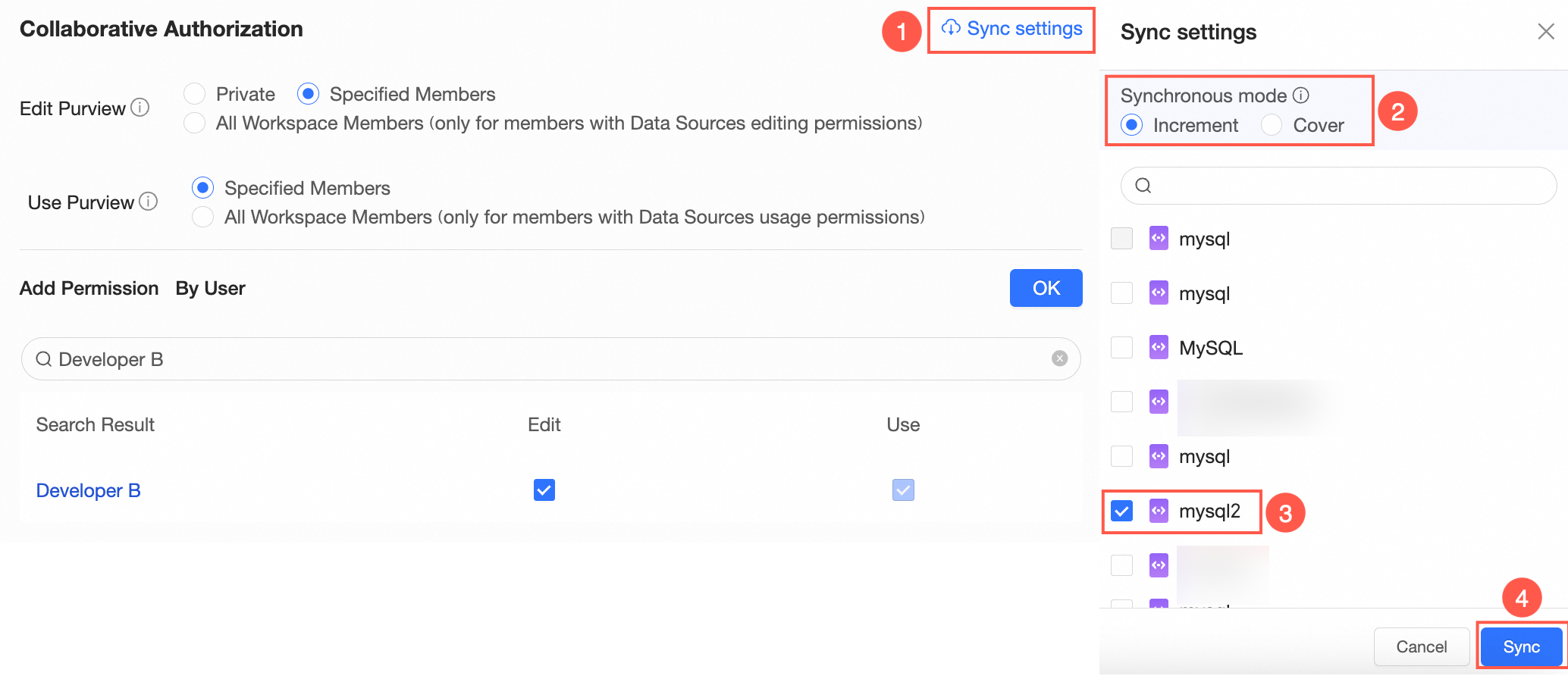 How To Authorize A Data Source From A Resource Quick Bi Alibaba Cloud Documentation Center