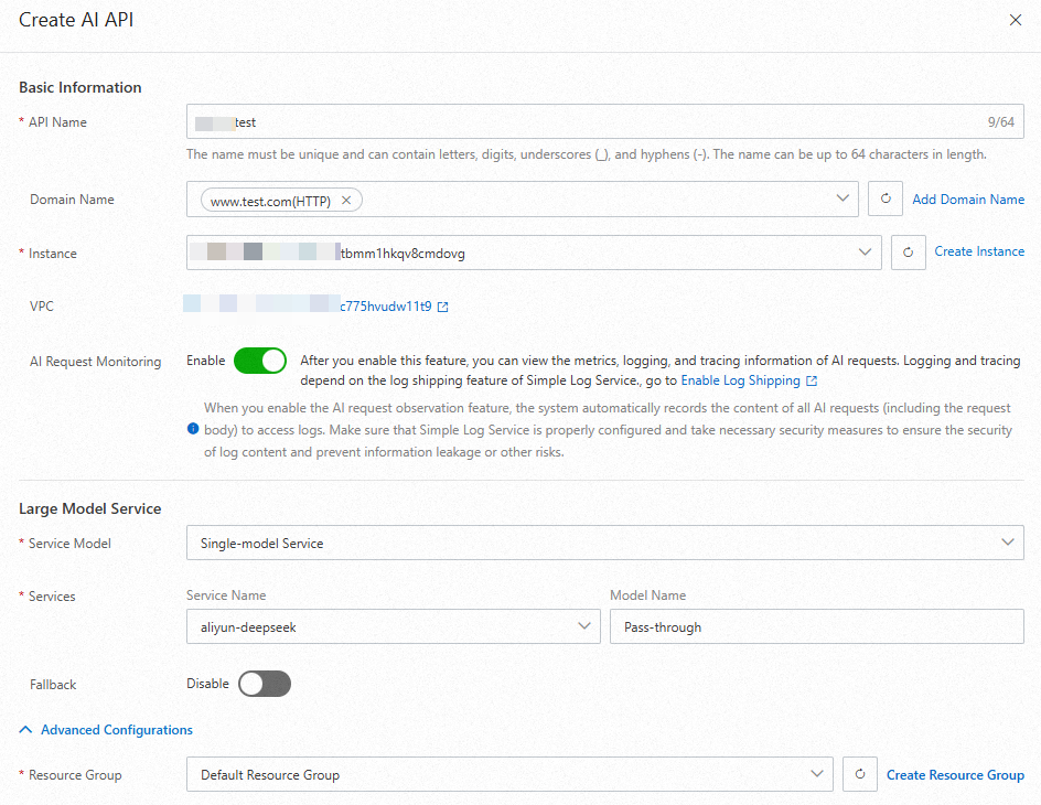 Access DeepSeek through cloud-native API Gateway - API Gateway - Alibaba Cloud Documentation Center
