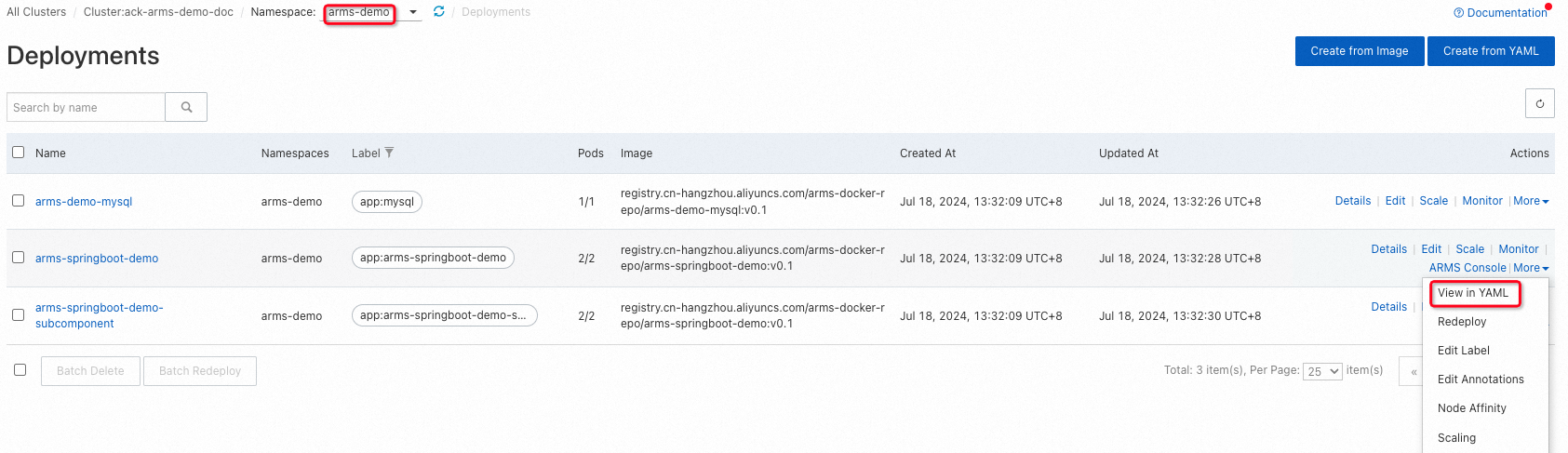 Monitor A Java Application Deployed In An Ack Cluster Application 9280