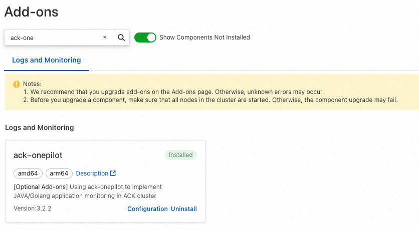 Monitor a Go application deployed in an ACK cluster - Application Real-Time Monitoring Service ...