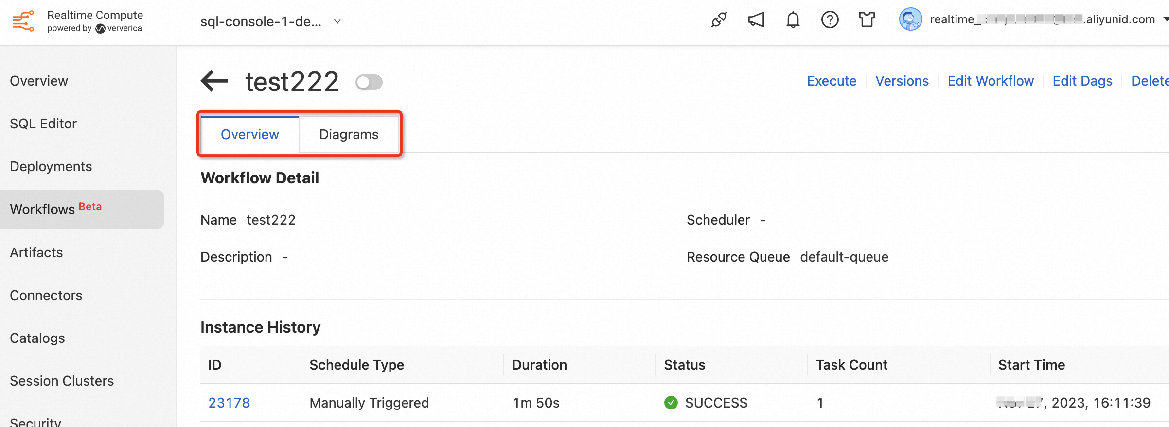 Manage Workflow Instances And Task Instances Realtime Compute For Apache Flink Alibaba Cloud