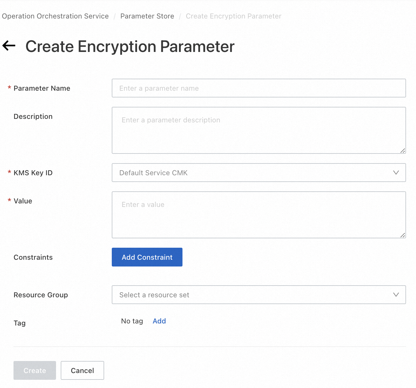 How do I use an encryption parameter to manage a password? - CloudOps Orchestration Service ...