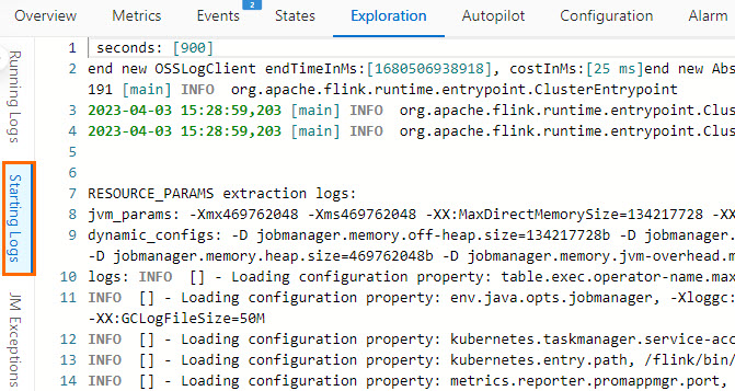 View Startup Logs And Operational Logs Of A Deployment Realtime Compute For Apache Flink
