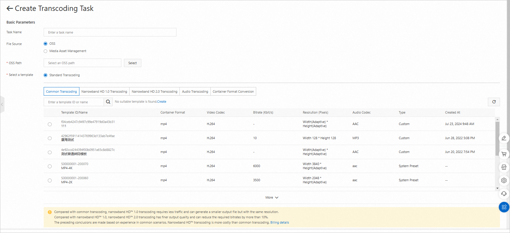 Transcoding details and usage - - Alibaba Cloud Documentation Center