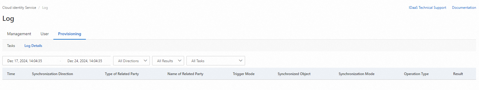 Different synchronization methods for IDaaS synchronization logs ...