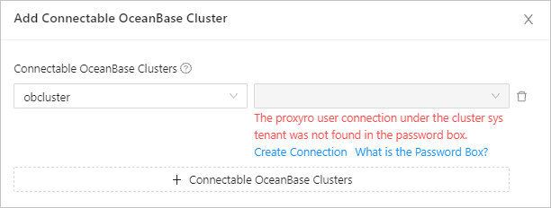 Add A Connectable Oceanbase Cluster Oceanbase Cloud Platform Oceanbase Documentation 