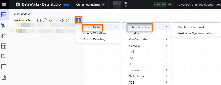 Import data into MaxCompute using DataWorks - MaxCompute - Alibaba Cloud Documentation Center