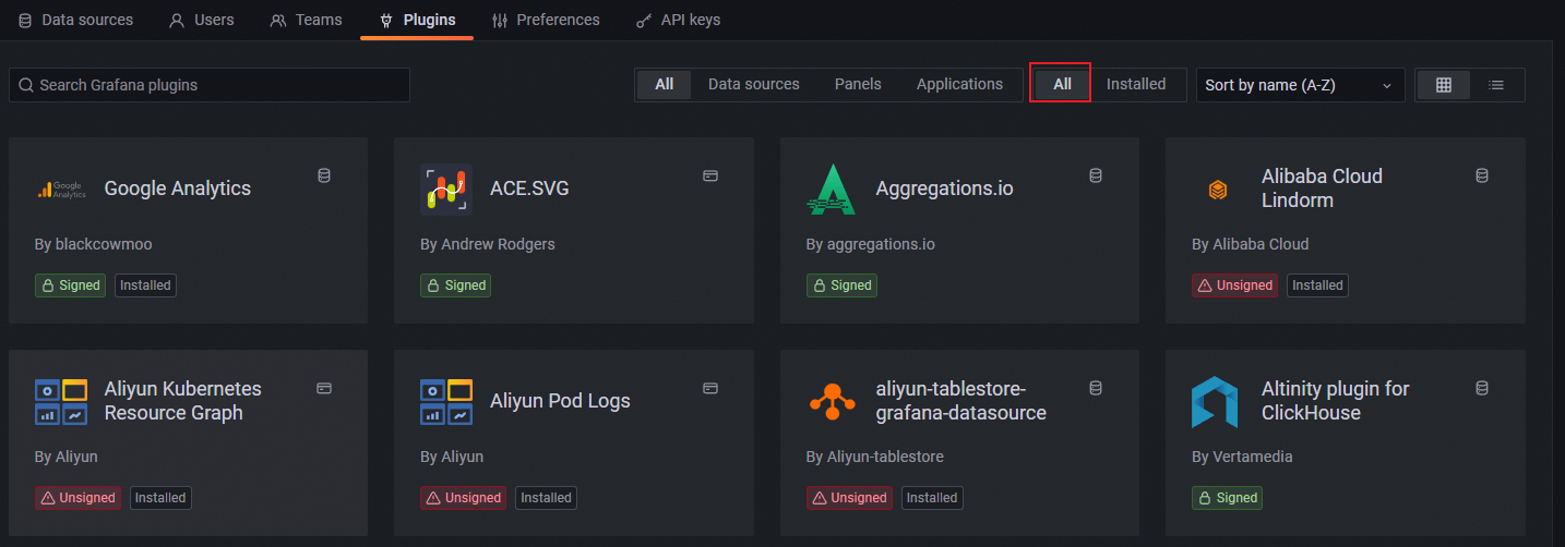 Plug-in management - Managed Service for Grafana - Alibaba Cloud ...