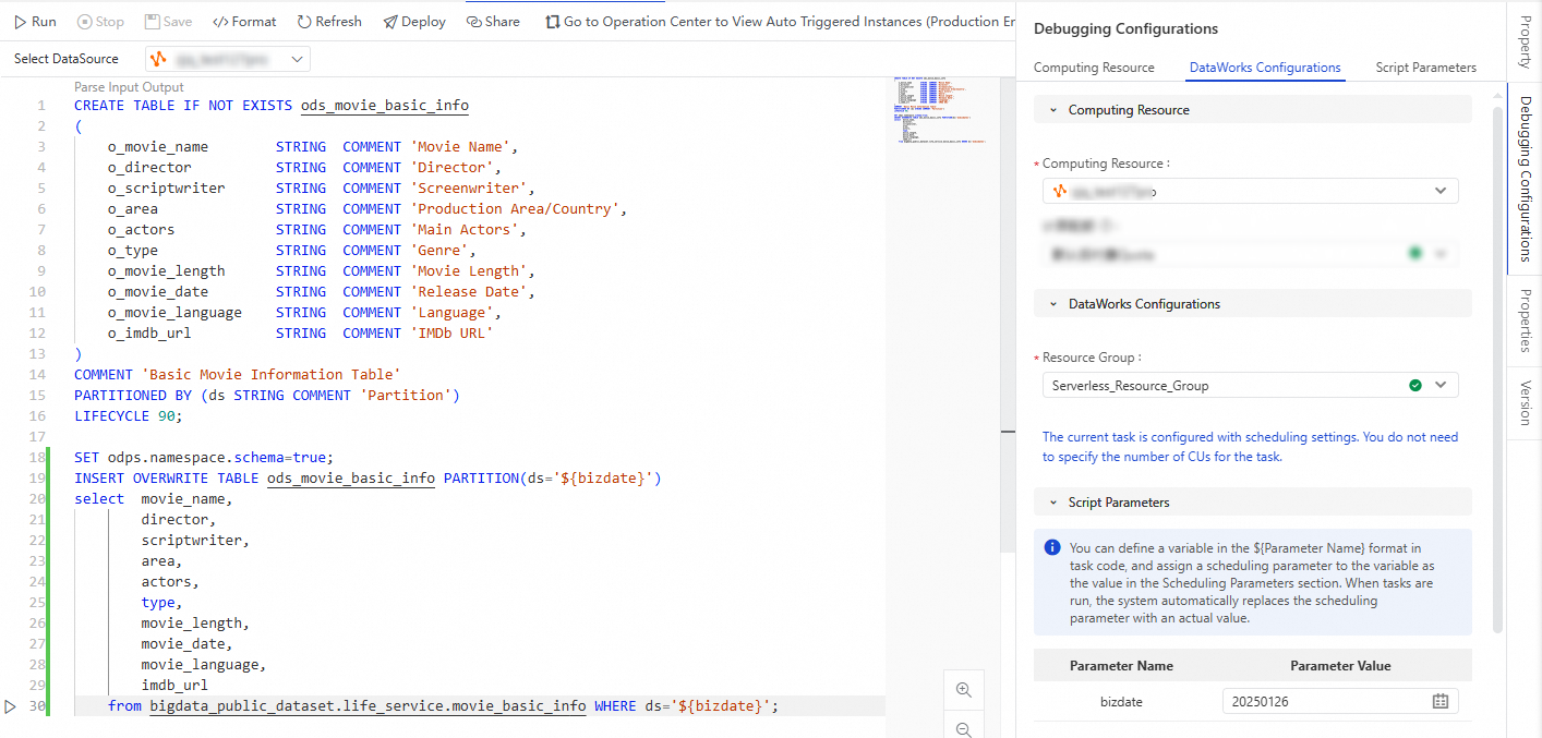 Manually triggered task - DataWorks - Alibaba Cloud Documentation Center