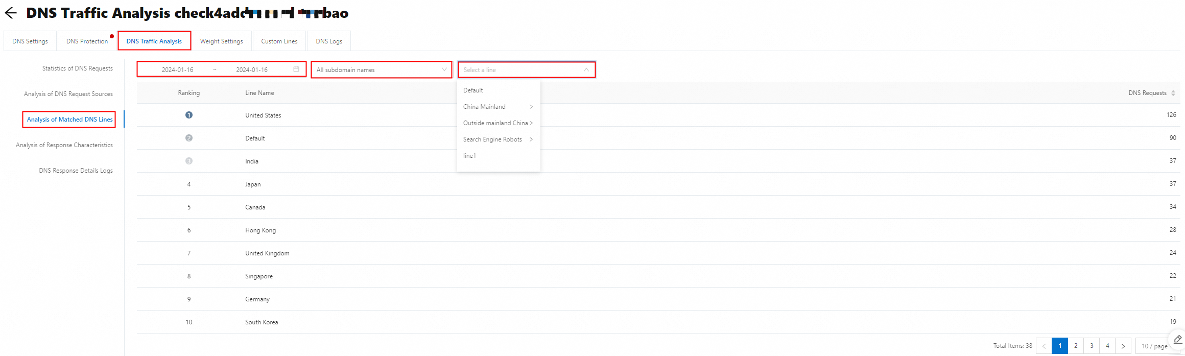 Analysis of matched DNS lines - Alibaba Cloud DNS - Alibaba Cloud ...