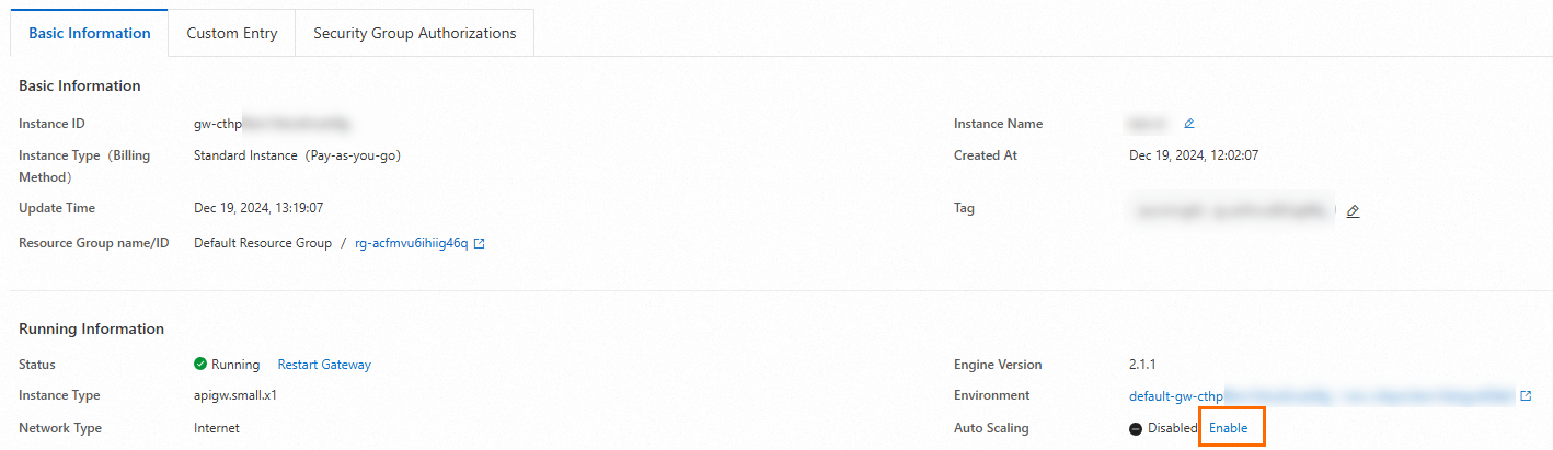 Enable Auto Scaling For Gateways Api Gateway Alibaba Cloud Documentation Center