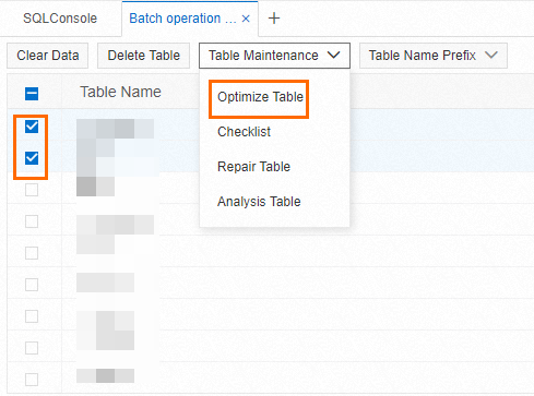 Gunakan pernyataan optimize table untuk melepaskan ruang tabel MySQL - ApsaraDB RDS - 阿里云