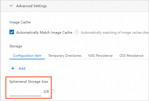Perbesar ruang penyimpanan sementara - Elastic Container Instance - 阿里云