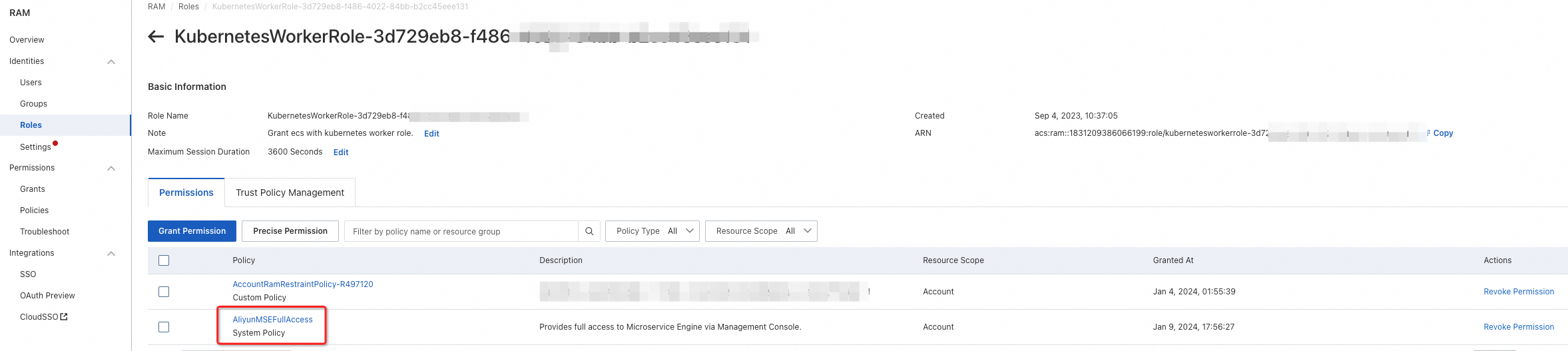 Memberi Izin kepada MSE Ingress Controller di klaster kontainer - Microservices Engine - 阿里云