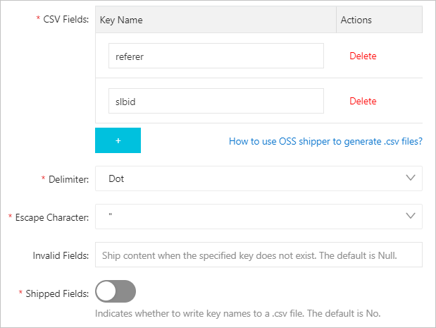 Format CSV - - 阿里云