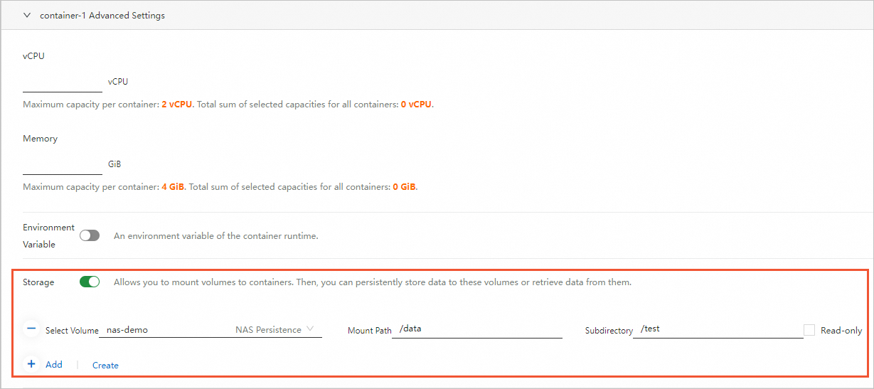 Ikhtisar volume - Elastic Container Instance - 阿里云