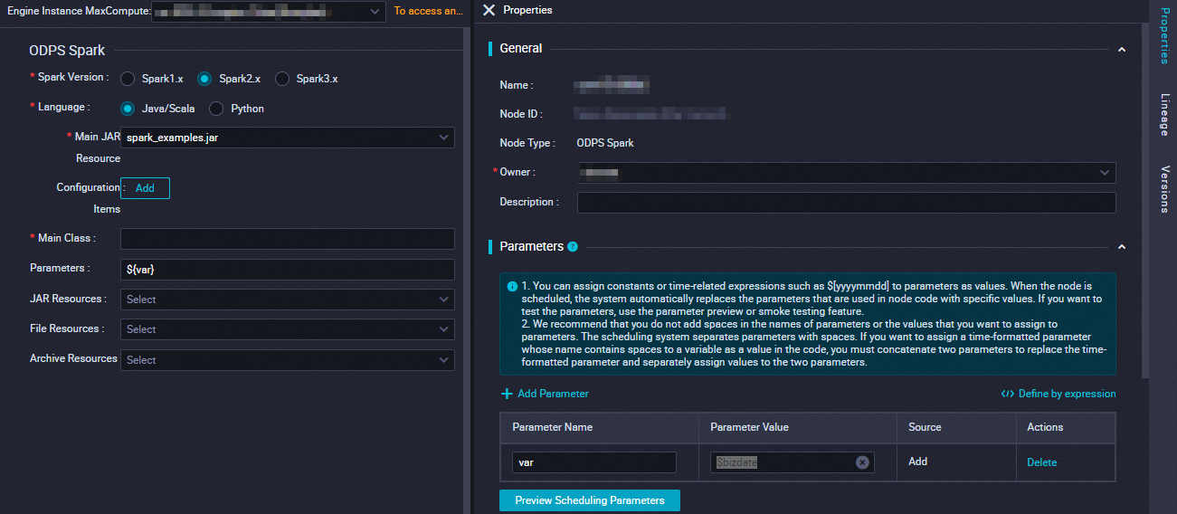 Mengembangkan dan menjadwalkan tugas MaxCompute Spark - DataWorks - 阿里云