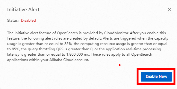 CloudMonitor - OpenSearch - Alibaba Cloud ドキュメントセンター