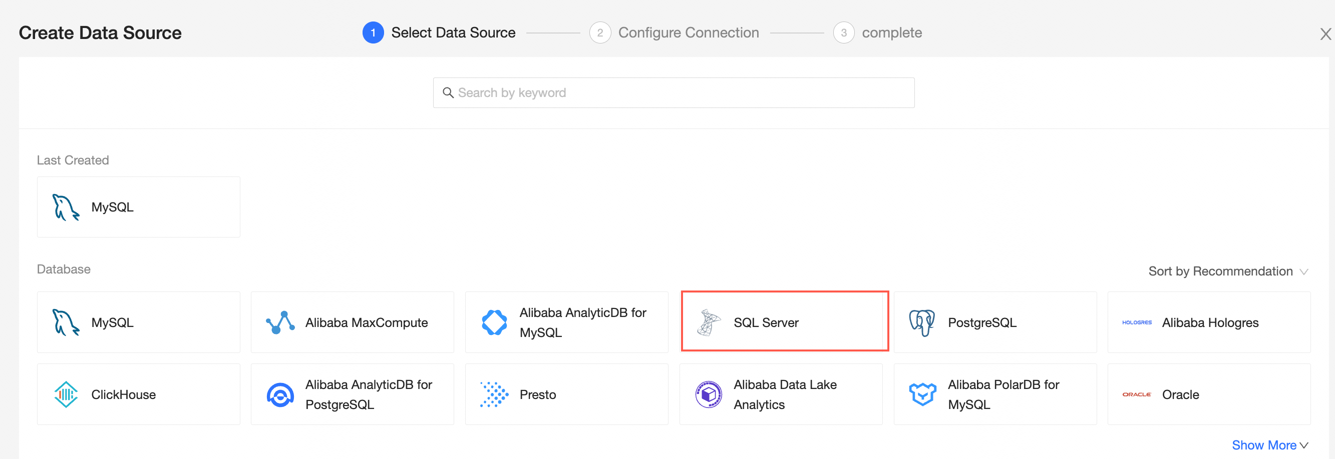Tencent Cloud SQL Server データソースの作成方法 - - Alibaba Cloud ドキュメントセンター