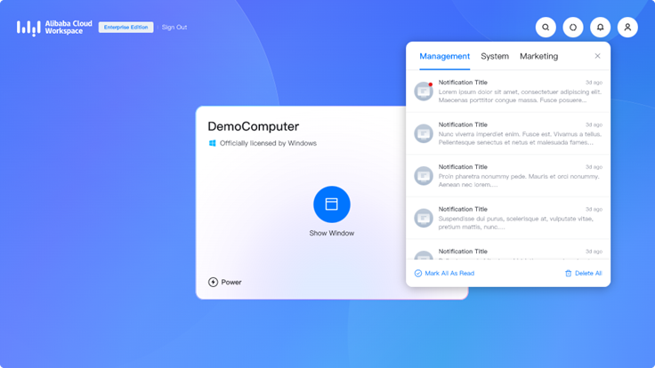 管理者がエンドユーザーにメッセージを送信する方法? - Elastic Desktop Service - Alibaba Cloud ...