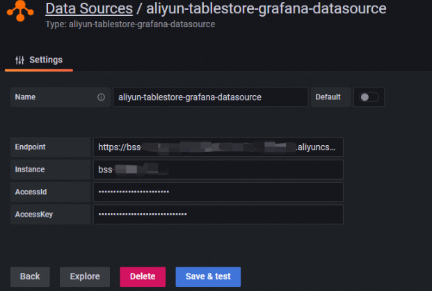 Tablestoreデータソースの追加と使用 - Managed Service for Grafana - Alibaba Cloud ドキュメントセンター
