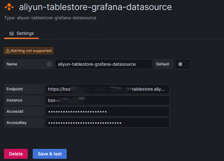 Tablestoreデータソースの追加と使用 - Managed Service for Grafana - Alibaba Cloud ドキュメントセンター