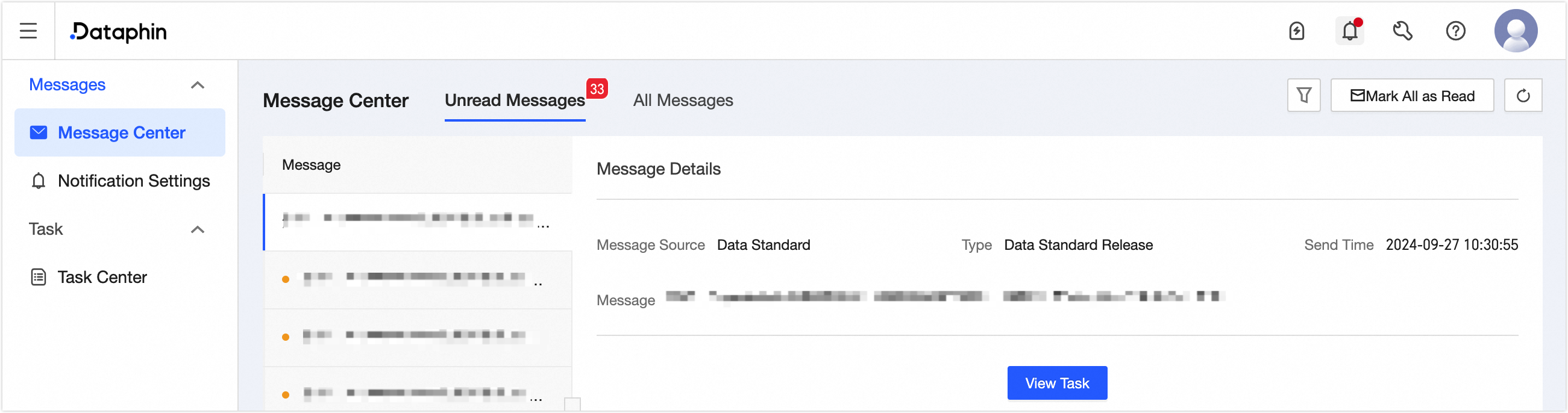 システムメッセージを表示する - Dataphin - Alibaba Cloud ドキュメントセンター