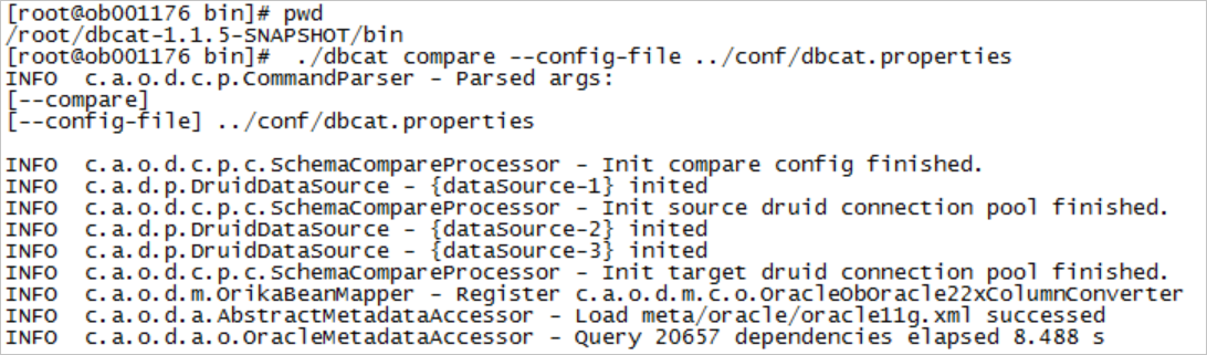 DBCat 如何使用 Compare 功能 -OceanBase数据库使用指南