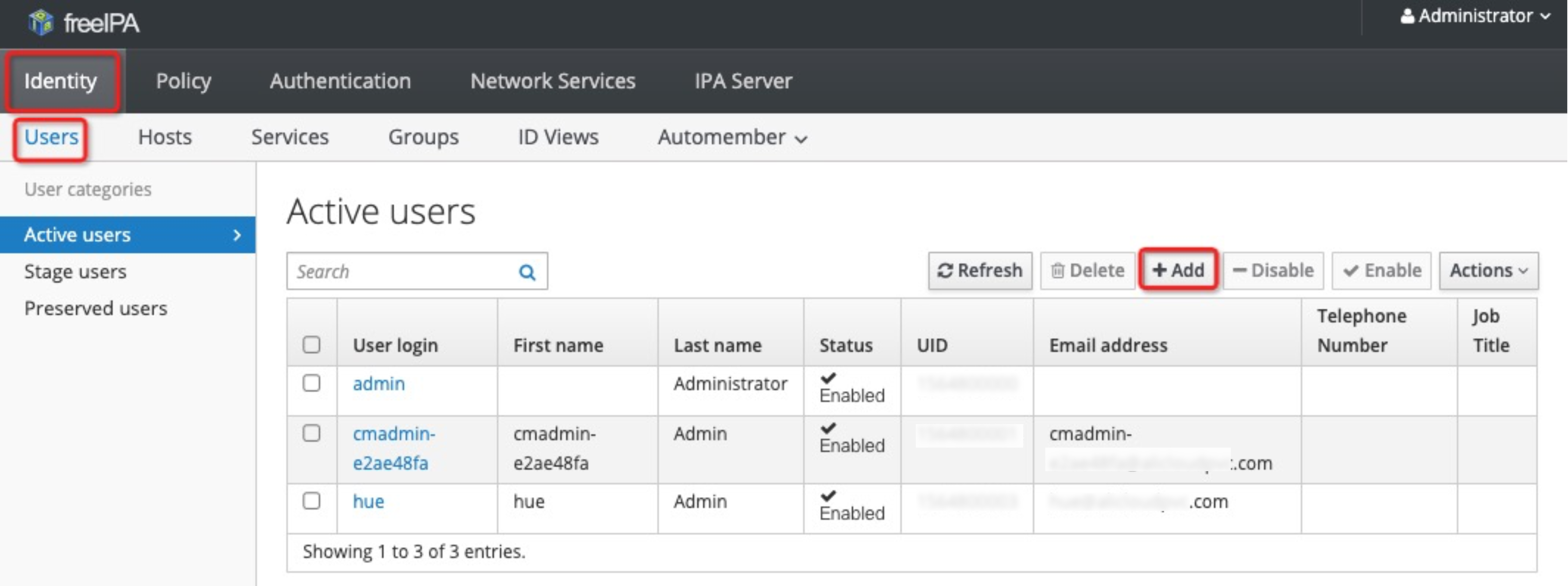 如何在FreeIPA中添加用户_Cloudera CDP 企业数据云平台-阿里云帮助中心