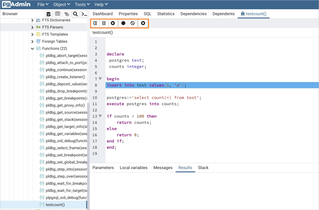  pldebugger RDS 