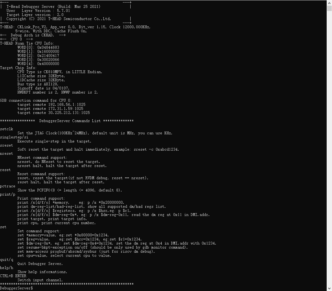 console 版 T-Head DebugServer 使用说明
