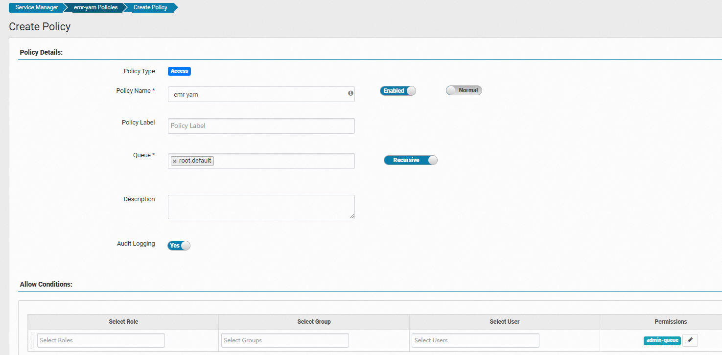 如何整合YARN到Ranger並配置許可權 - E-MapReduce - 阿里雲