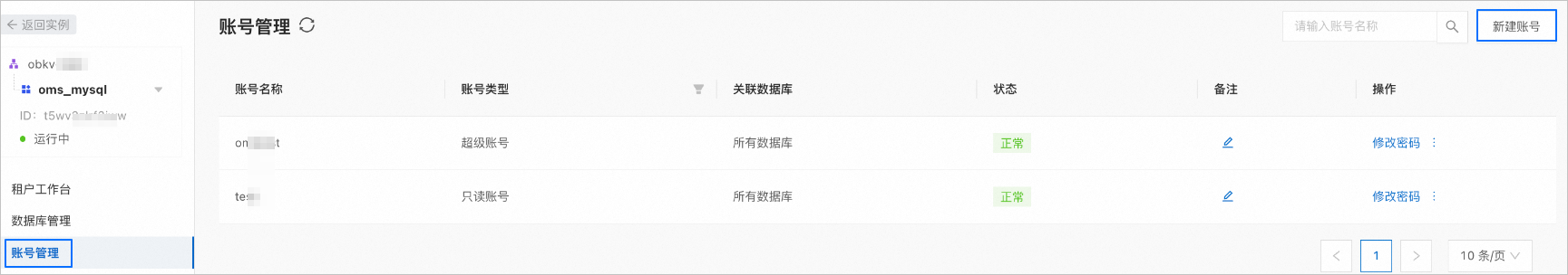 建立 OBKV 執行個體使用者及授權 - ApsaraDB for OceanBase - 阿里雲