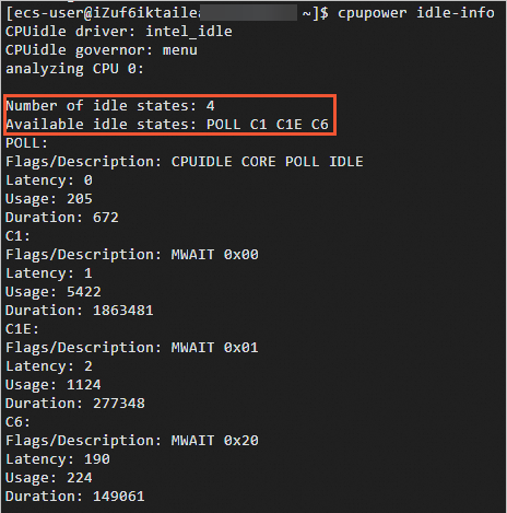 調整C-state狀態以降低vCPU的響應延遲 - Elastic Compute Service - 阿里雲