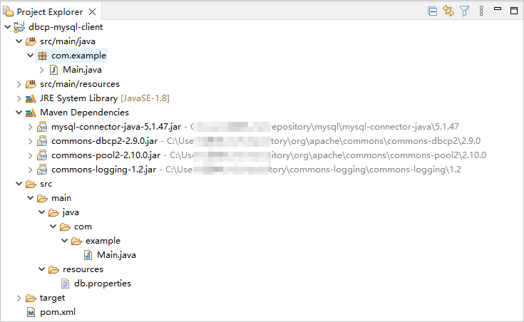 MySQL模式下dbcp串連池配置依賴/設定檔和範例程式碼 - ApsaraDB for OceanBase - 阿里雲